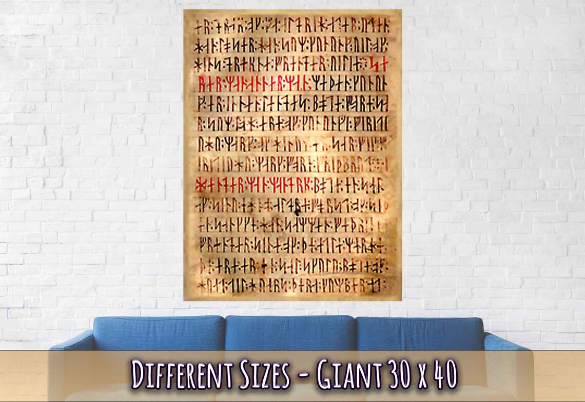 Codex Runicus Poster Original Runes Codex Runicus Print - Etsy