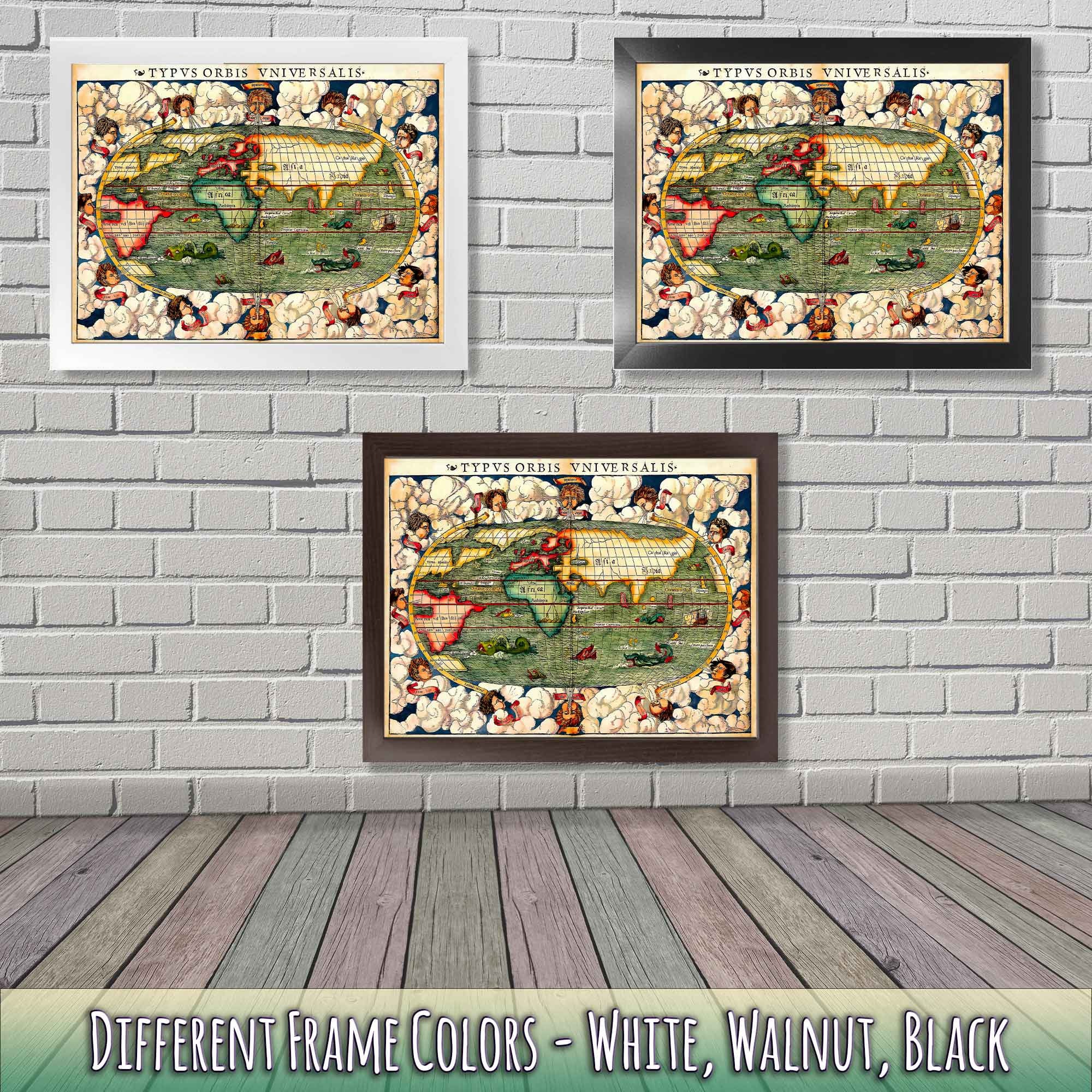 Vintage World Map Framed Poster Rare World Map Framed Print - Etsy