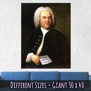 Bach Poster, 17th Century Composer, Vintage Portrait Print - Johannes ...