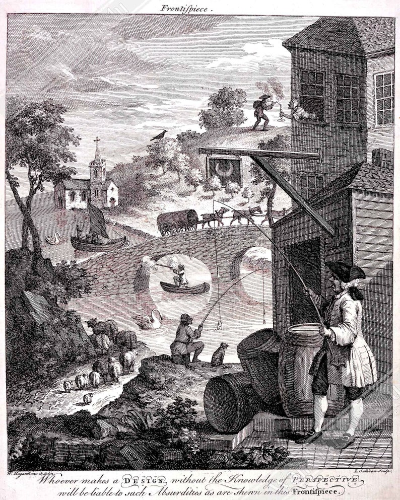 Satire on False Perspective Poster William Hogarth Painting - Etsy