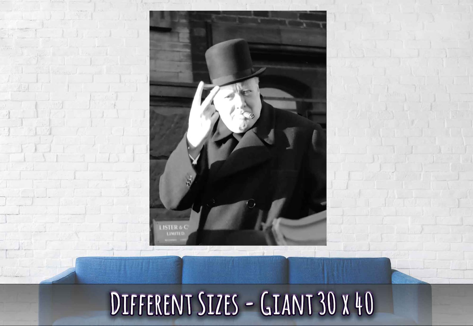 Winston Churchill V Sign Poster: WWII Legend, Vintage Photo - Etsy