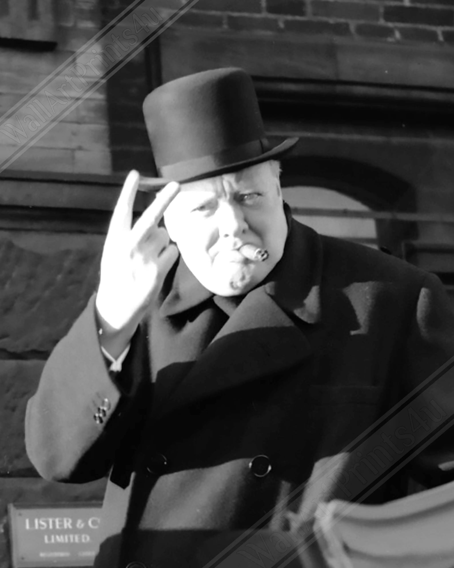 Winston Churchill Poster V Day V Sign Vintage Photo Iconic | Etsy