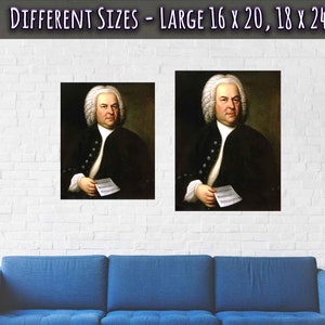 Bach Poster, 17th Century Composer, Vintage Portrait Print - Johannes ...