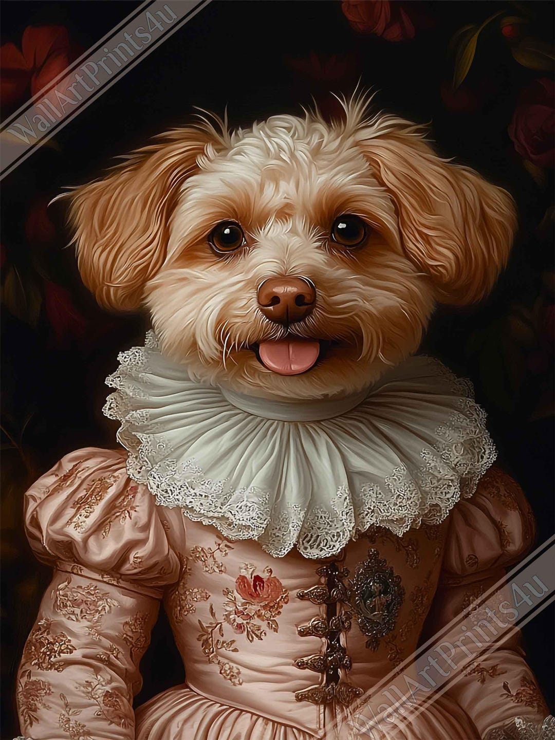 Medieval Pet Poster Print, Princess Cat / Dog Custom Portrait From ...