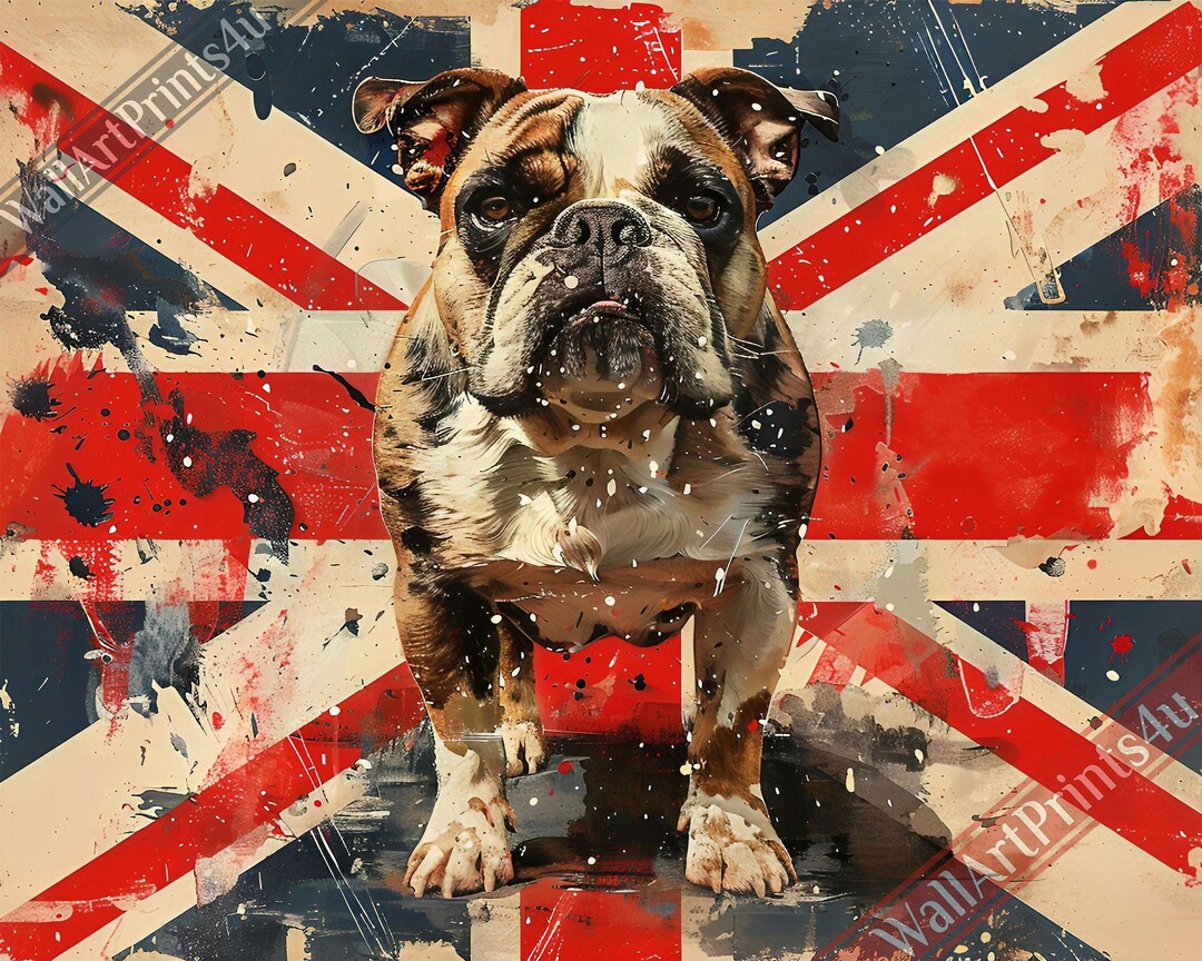 Union Jack Bulldog Poster: British Flag Wall Art - Etsy