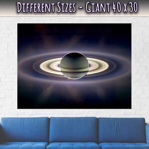 Saturn Poster - Vintage Saturn Eclipsing Sun From Cassini Spacecraft UK ...
