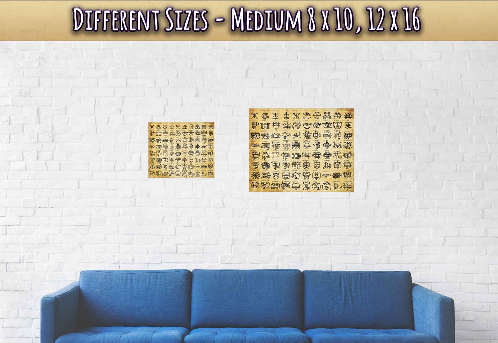 Goetia Sigils Poster Goetia Demons Poster Goetia Symbols Print Aged ...