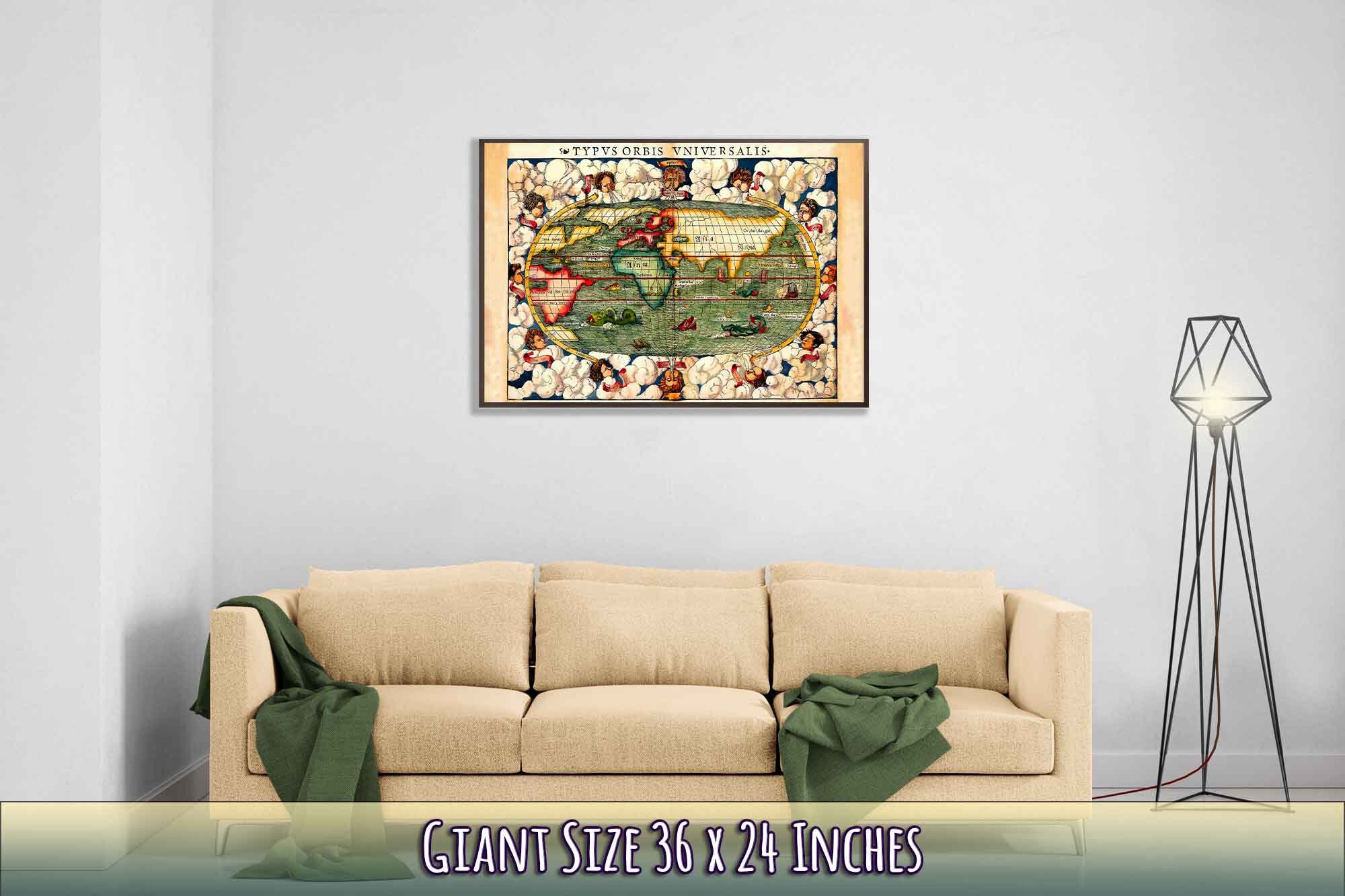 Vintage World Map Framed Poster Rare World Map Framed Print - Etsy