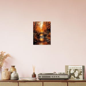 Golden Autumn Landscape Poster – Fall Foliage Wall Art Painting Poster ...