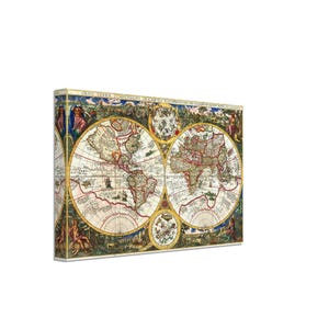 Old World Map Canvas, Vintage World Map Canvas Print From 1596, Orbis ...
