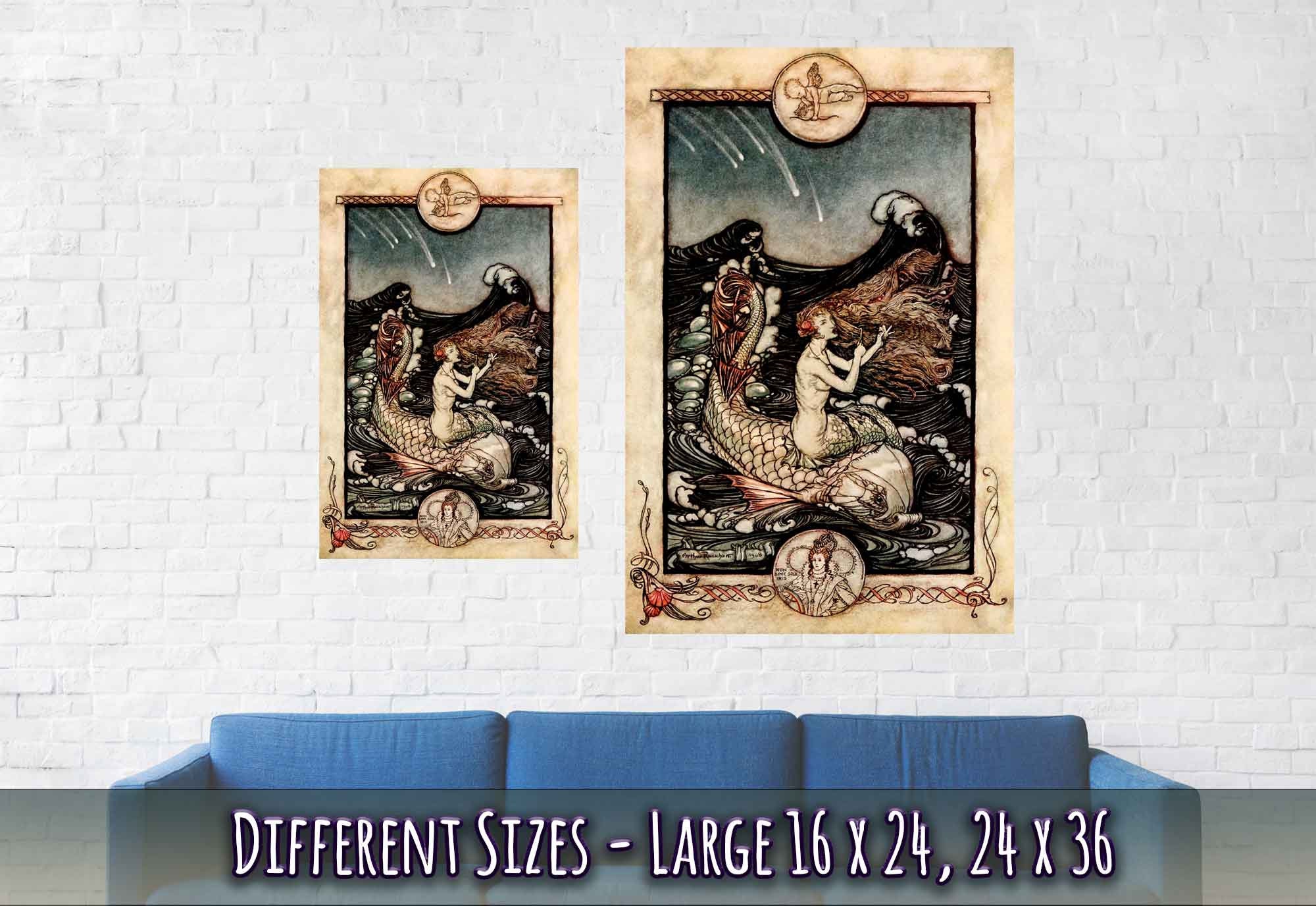 Arthur Rackham Mermaid Print: Midsummer Night's Dream Sea Maids - Etsy