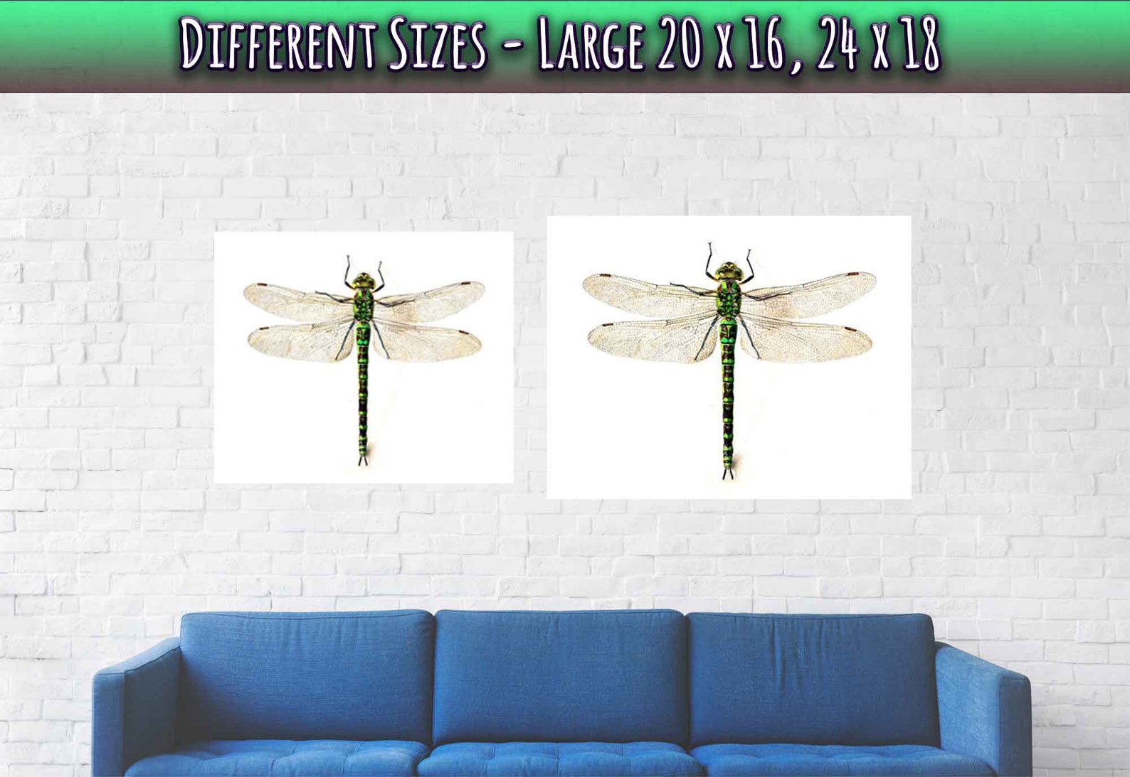 Dragonfly Poster, Giant Dragonfly Print, Vintage Dragonfly Painting ...