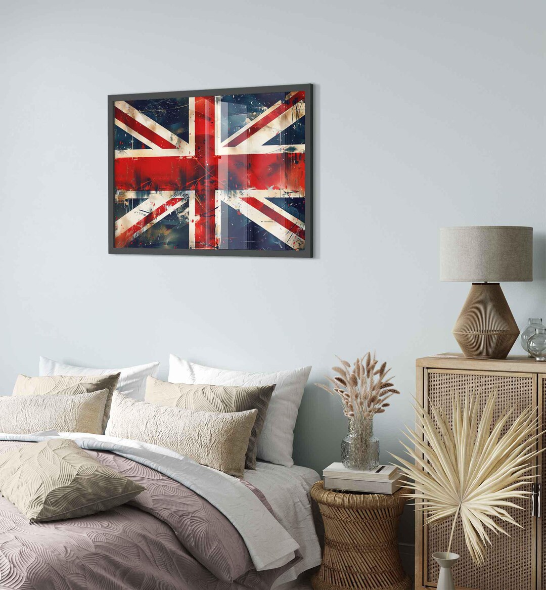 Grungy Union Jack Flag Framed Poster - Distressed British Flag Art ...