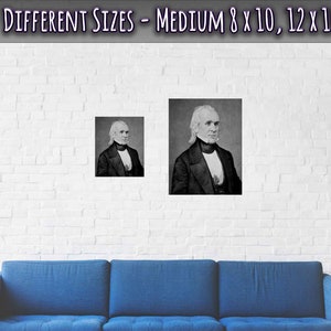 James K Polk Poster, 11th President of Usa, Vintage Portrait Photo ...