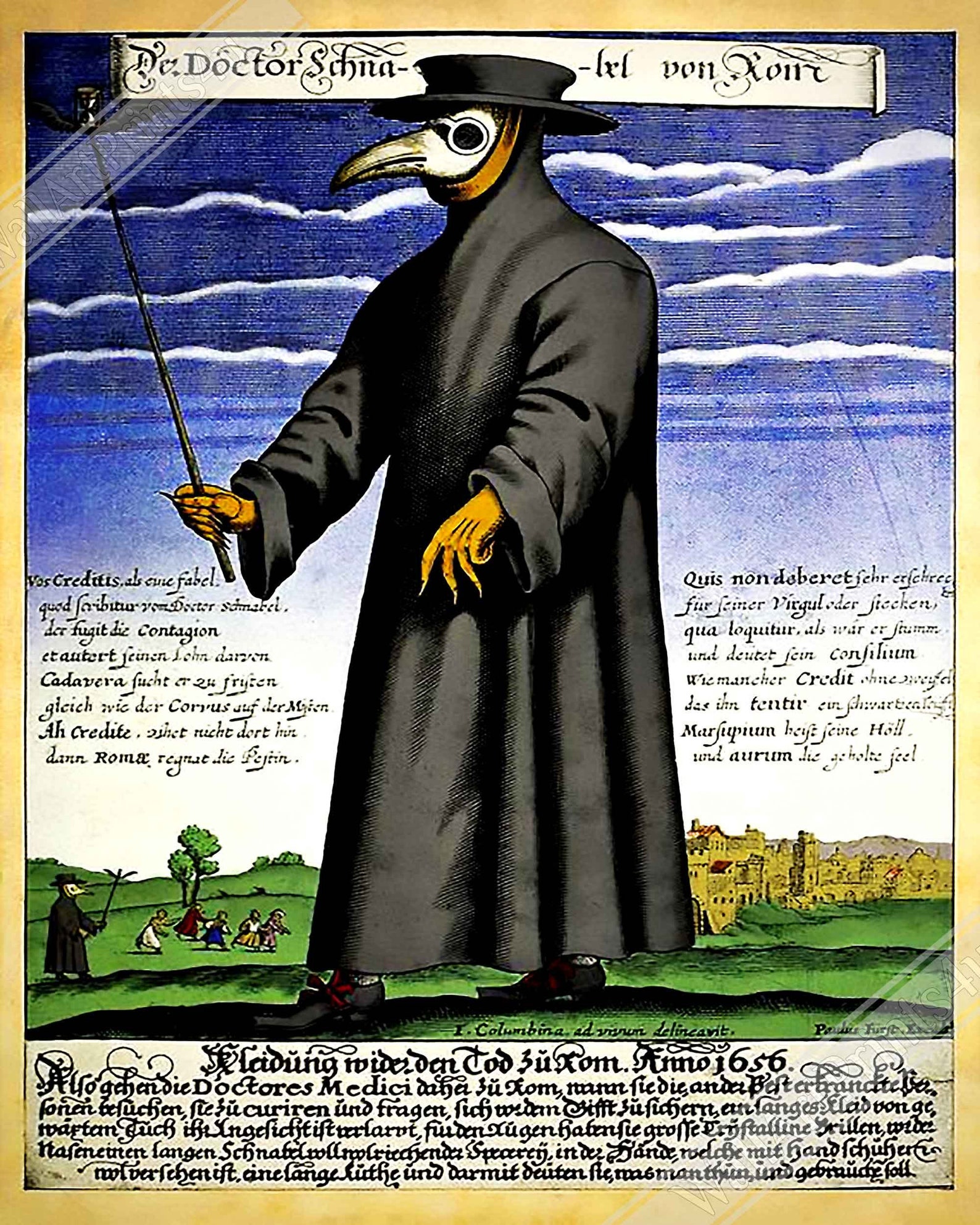 Plague Doctor Poster Plague Doctor Print Dr Beak Circa | Etsy