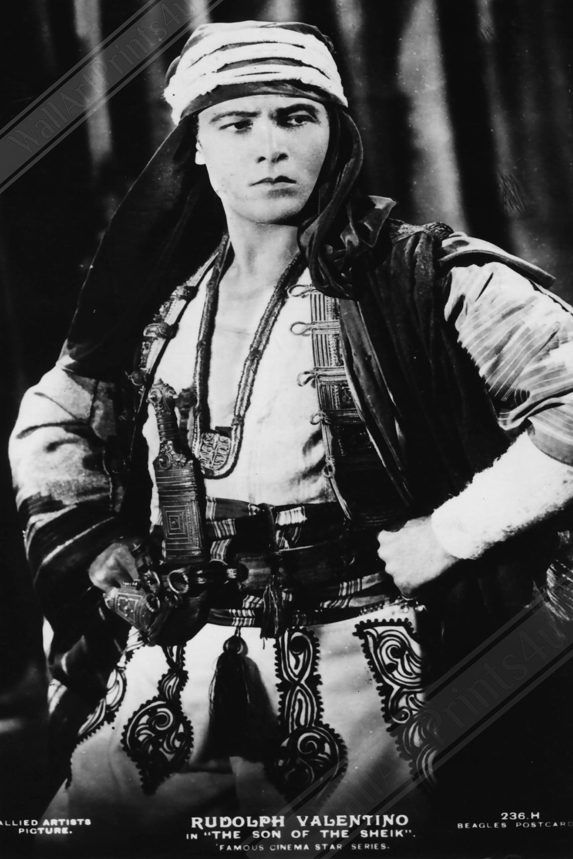 Rudolph Valentino Poster Latin Lover Silent Film Vintage | Etsy