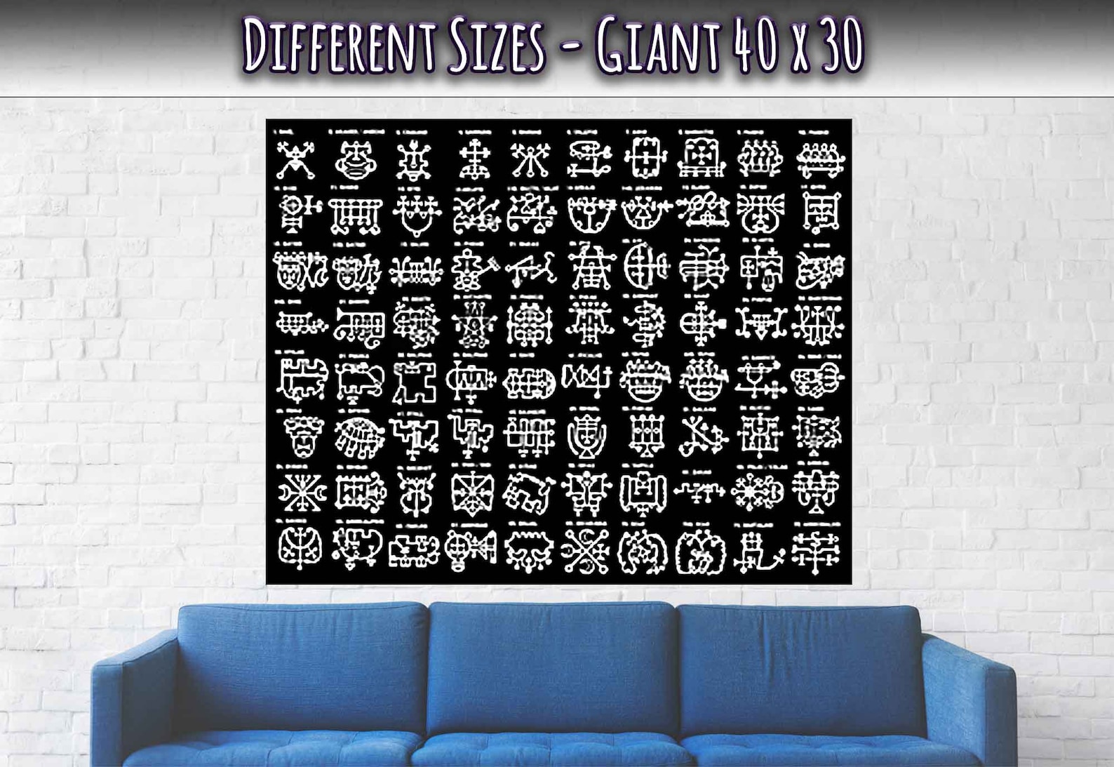 Goetia Sigils Poster White on Black Goetia Demons Poster - Etsy