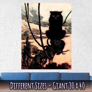 Arthur Rackham Witches Cat Vintage Poster Print - Etsy