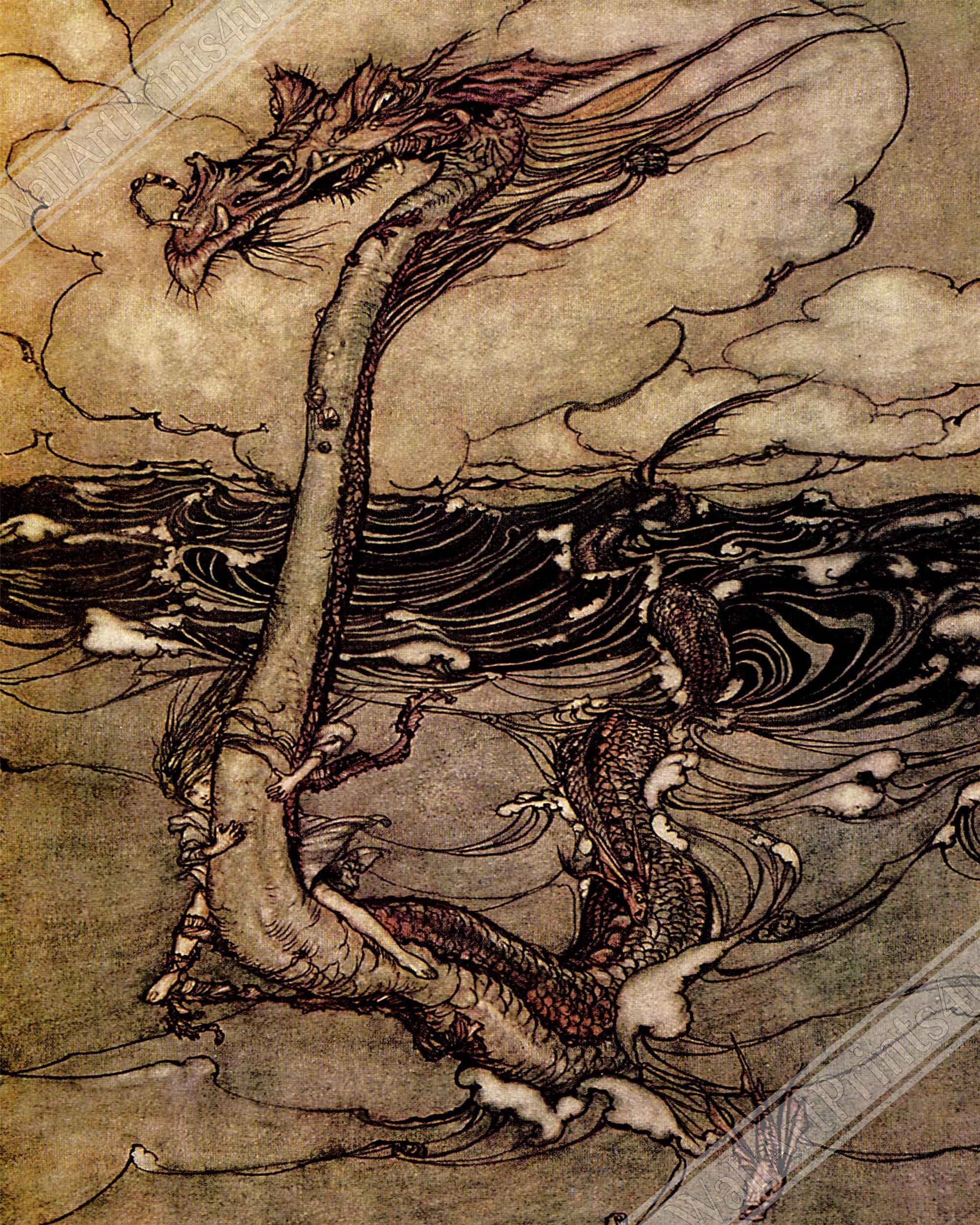 Vintage Sea Monster Illustration