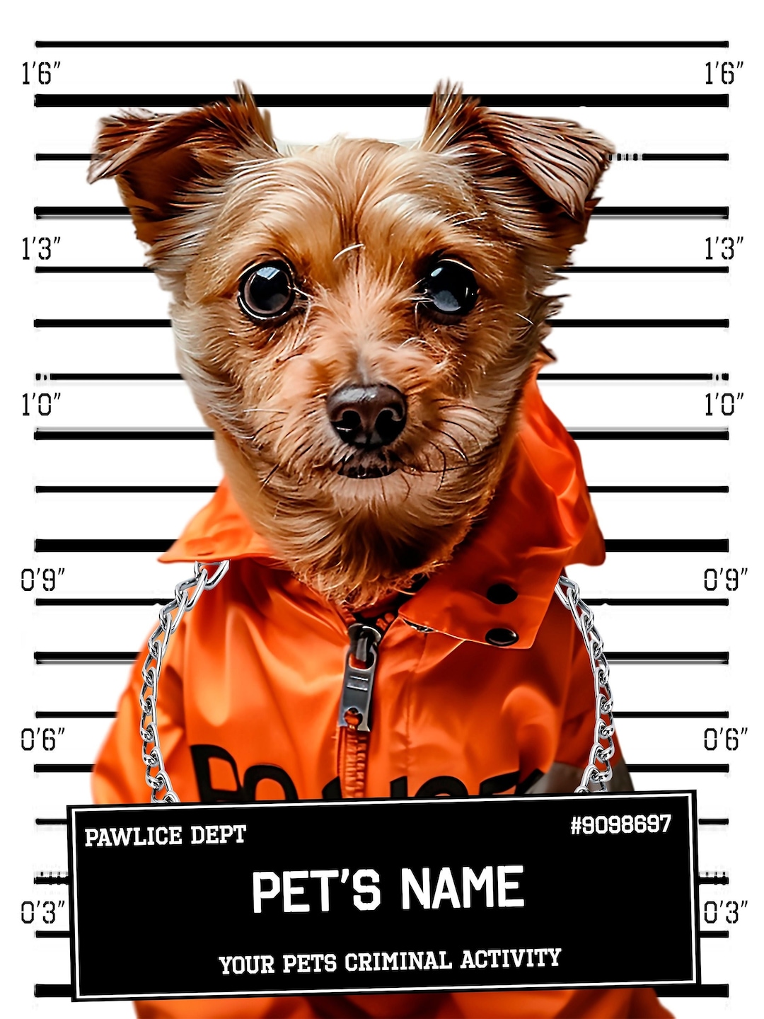 Custom Pet Mugshot Art: Funny Dog Portrait (digital Download) - Etsy