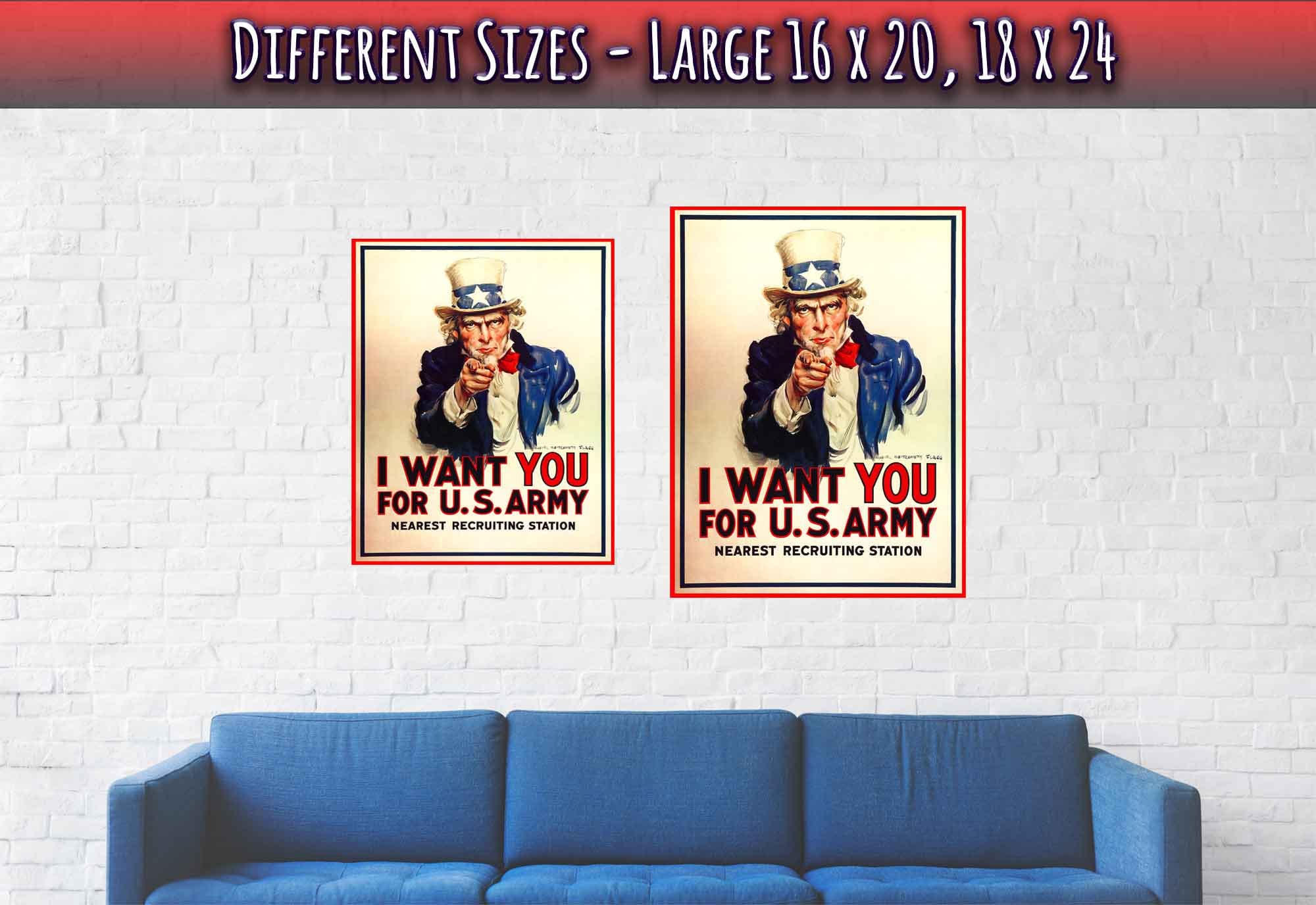 Uncle Sam Poster World War 1 Poster Print Vintage Us World | Etsy