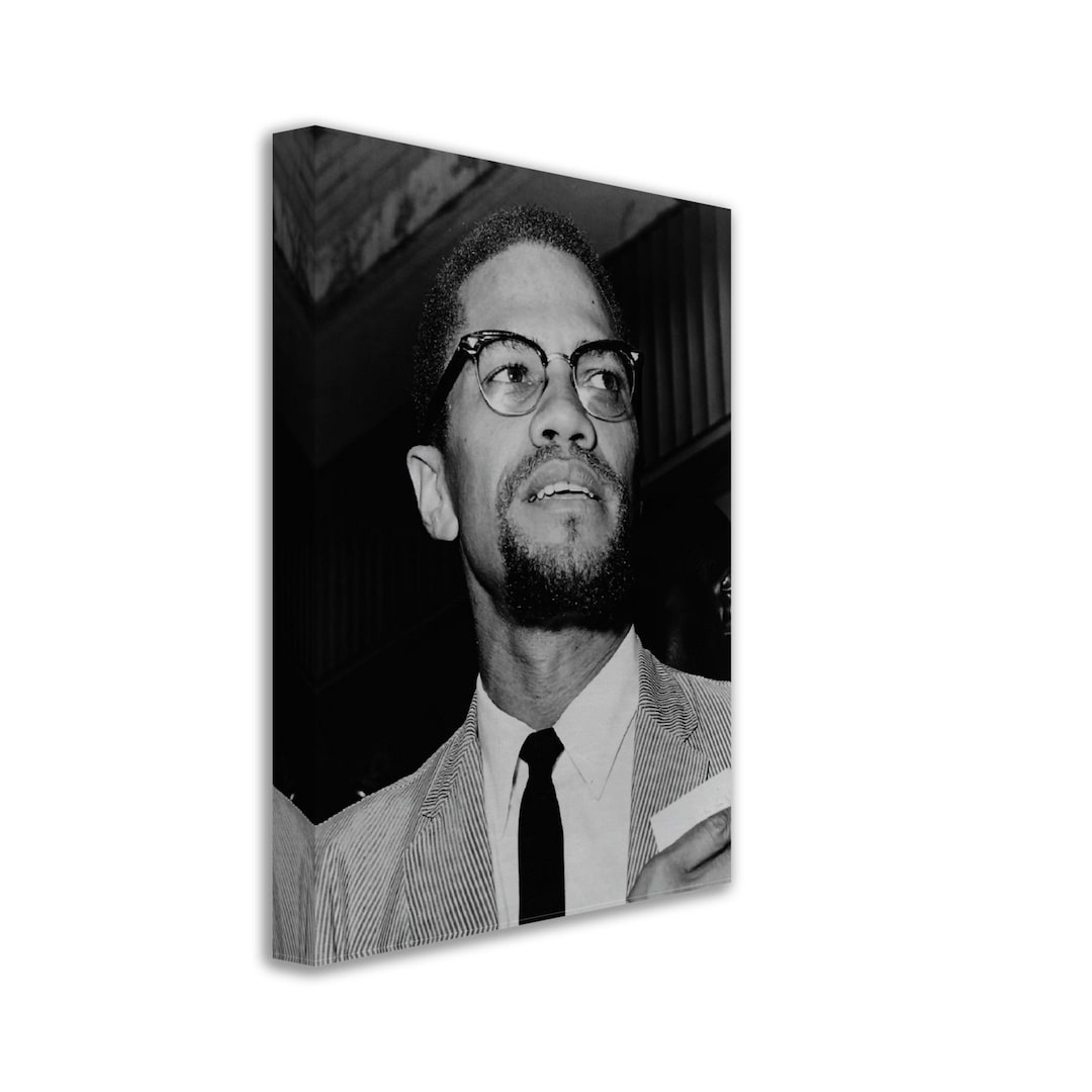 Malcolm X Canvas, Human Rights Activist Vintage Photo Portrait ...