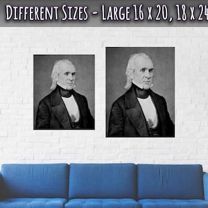 James K Polk Poster, 11th President of Usa, Vintage Portrait Photo ...