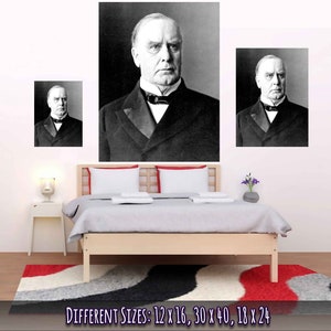 William Mckinley Poster, 25th President of Usa, Vintage Photo Portrait ...