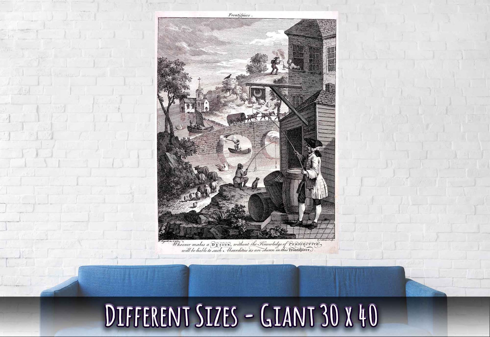 Satire on False Perspective Poster William Hogarth Painting | Etsy