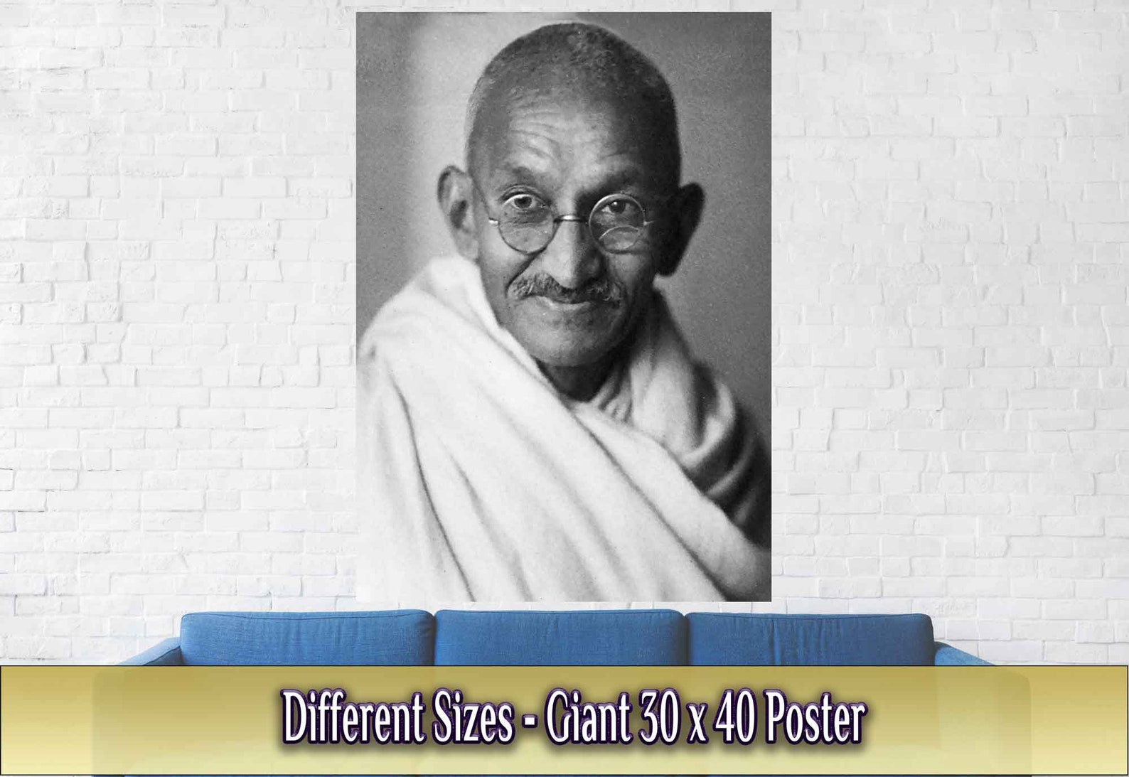 Mahatma Gandhi Poster Vintage Photo Iconic Mahatma Gandhi | Etsy