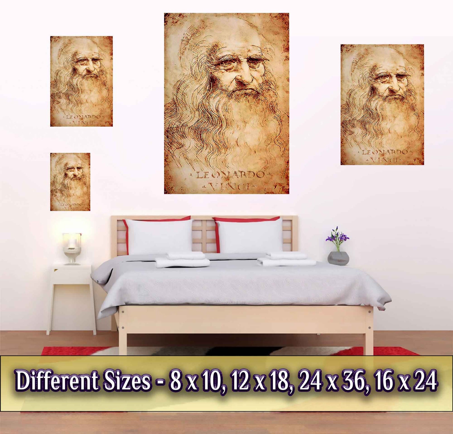Leonardo Da Vinci Poster Self Portrait Iconic Leonardo Da - Etsy