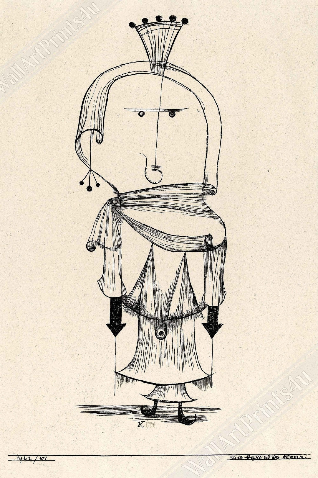 Abstract Witch Poster, Paul Klee Witch Comb Print, Paul Klee Prints ...