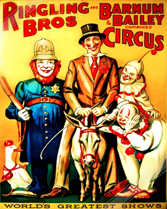 Vintage Circus Posters Clown