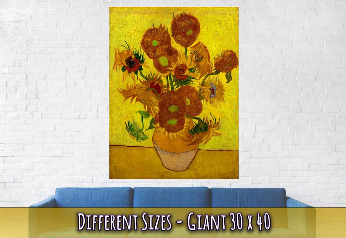 Sunflowers Poster Vincent Van Gogh Sunflower Series Print | Etsy