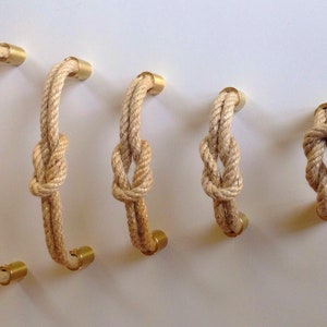 Nautical İnfinity Knot, Drawer Pulls - Brass & Rope Drawer Pulls ...