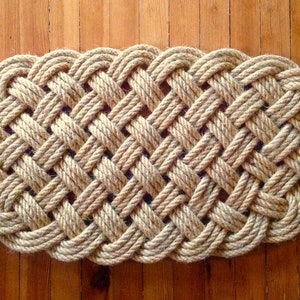 Handmade 36" X 18" Ocean Plait Doormat - Traditional Nautical Knot ...