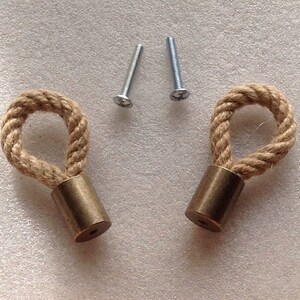 Nautical İnfinity Knot, Drawer Pulls - Brass & Rope Drawer Pulls ...
