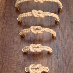 Nautical İnfinity Knot, Drawer Pulls Brass & Rope Drawer Pulls Boho ...