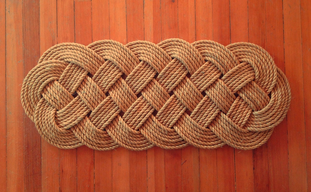 Nautical Ocean Doormat 39 X 16 Handmade Welcome Mat Traditional Knots ...