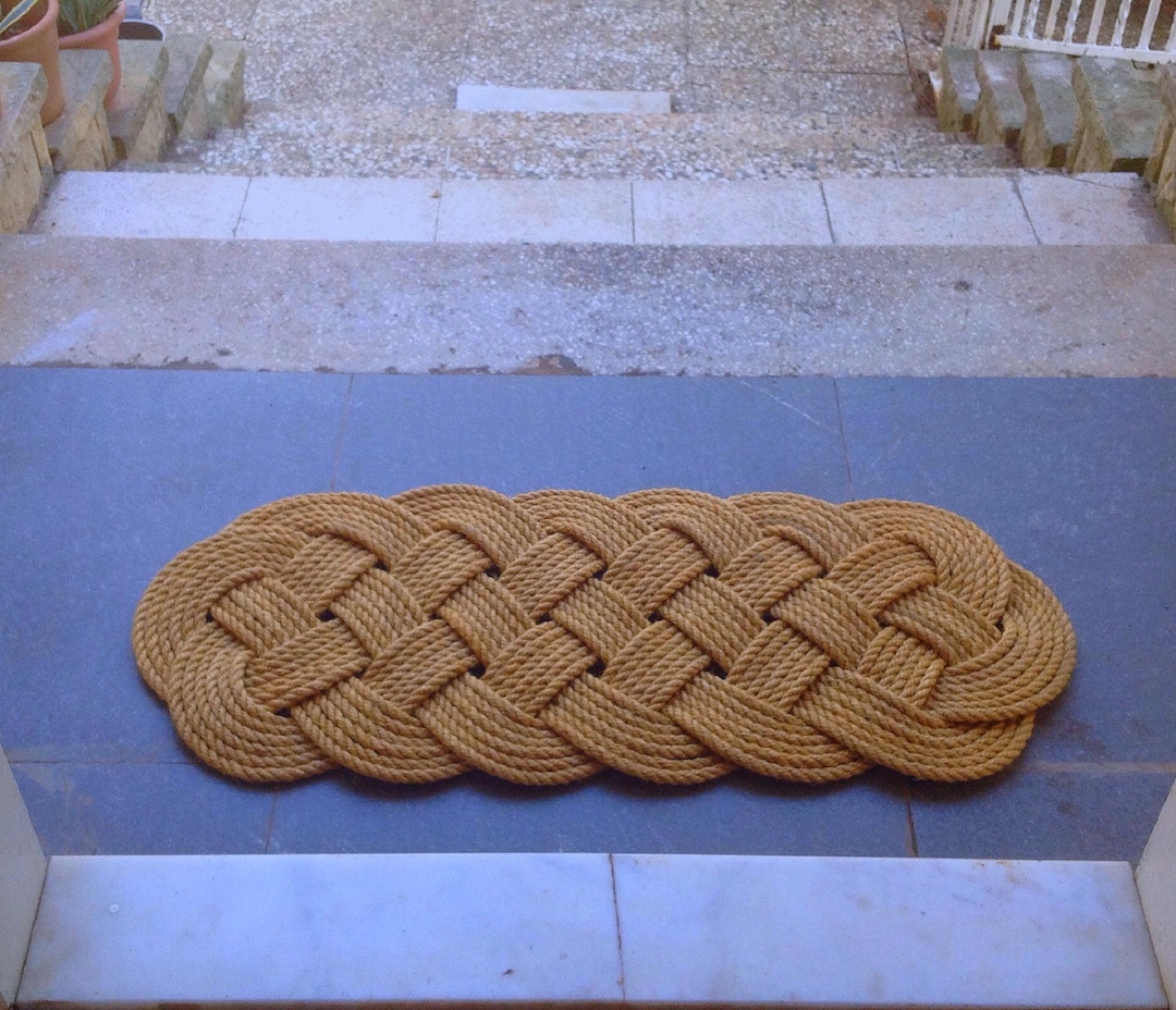 Ocean Plait Rope Mat 60" X 24" Nautical Sisal Rope Doormat - Handmade ...