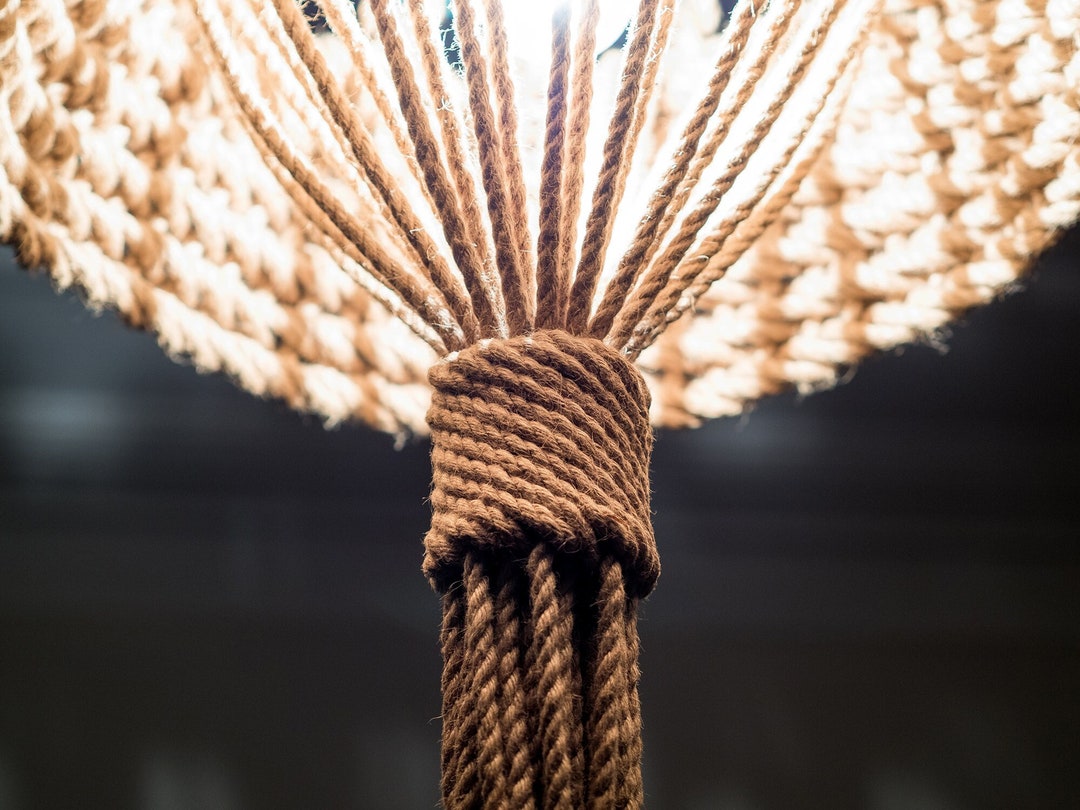 Matthew Walker Nautical Knot Lamp, Handmade Natural Rope Ceiling Light ...