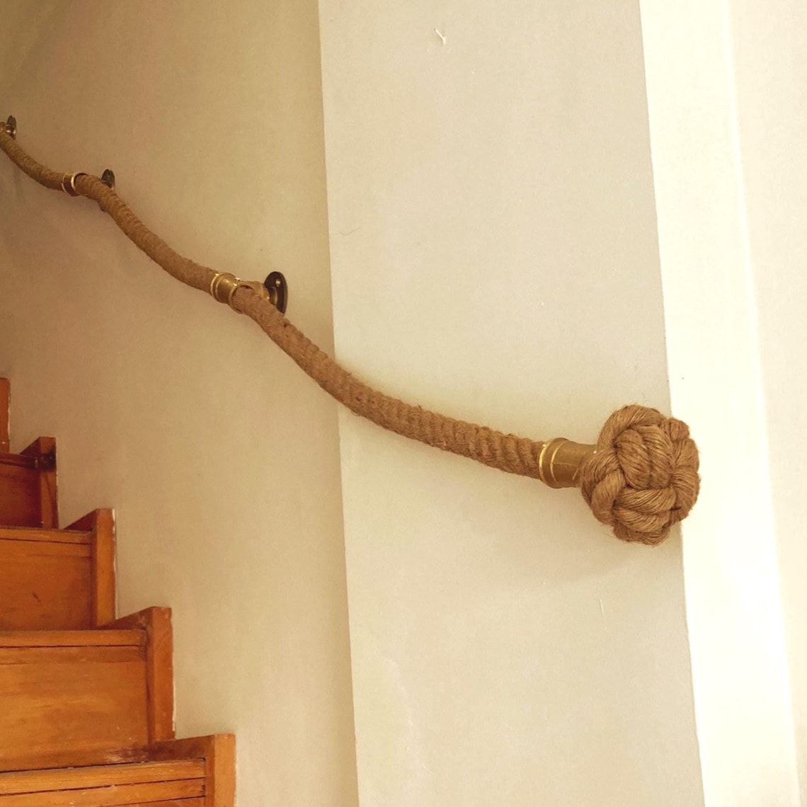 Nautical Rope Handrail System | Brass Pulleys | Handmade 4 Knot Styles ...