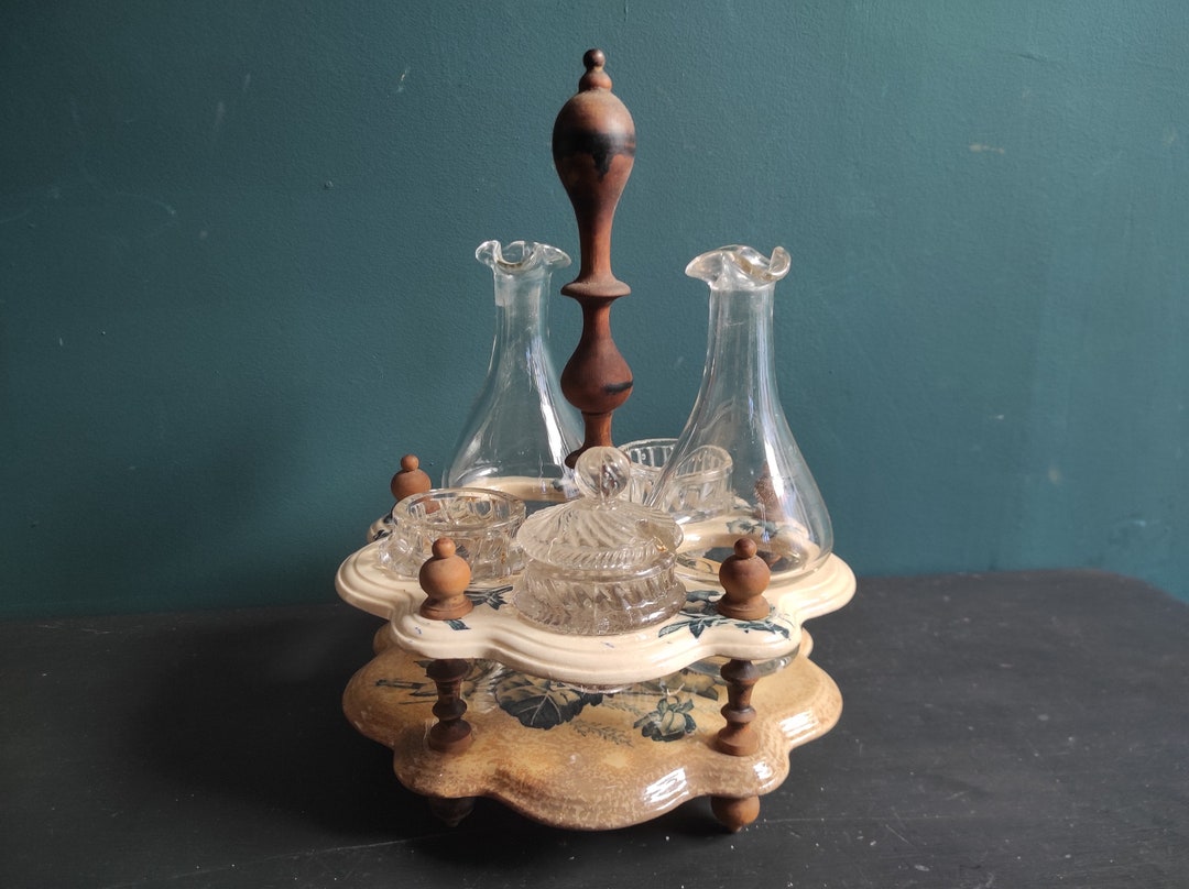 French Antique Cruet Set in Porcelain - Etsy