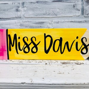 Teacher Sign, Pencil Sign, Teacher Christmas Gift, Personalized Teacher ...