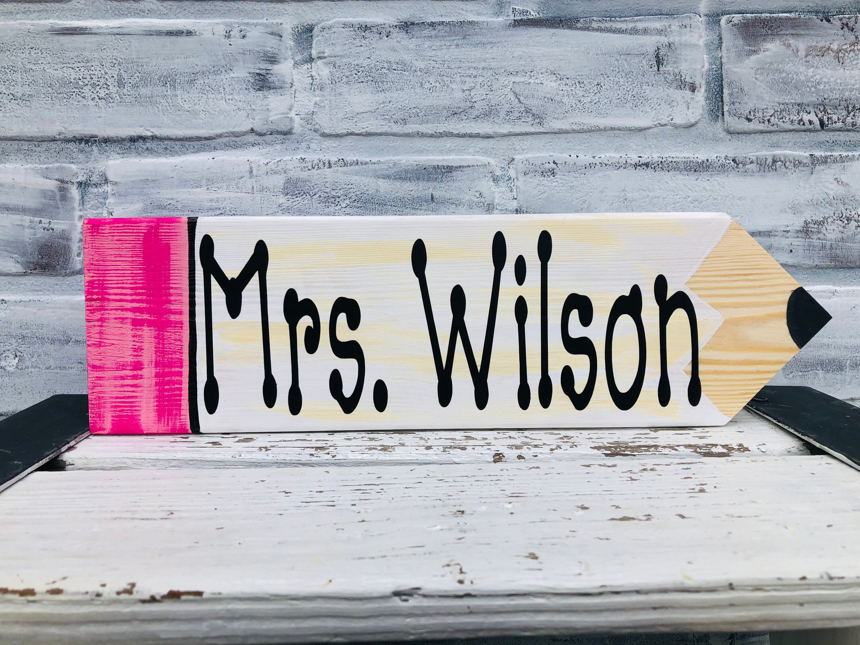 Teacher Sign Pencil Sign teacher Christmas Gift | Etsy