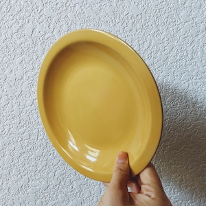 Set of 4 Vintage Yellow Stoneware Dessert Plates - Etsy