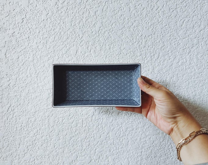 Vintage Japanese Style Blue Rectangle Trinket Tray - Etsy