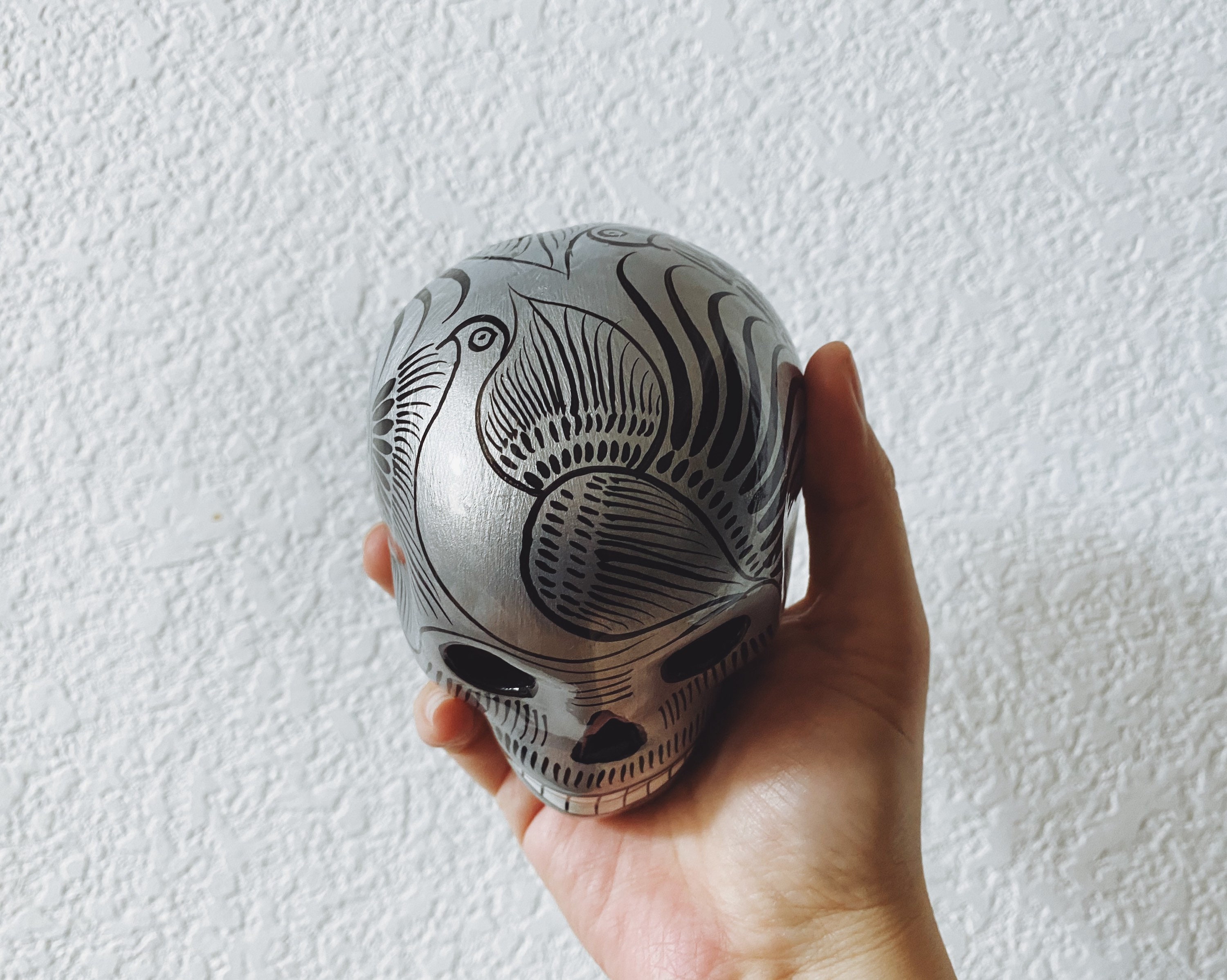 Vintage Silver Day of Dead Calavera Sugar Skull Burnished Clay | Etsy