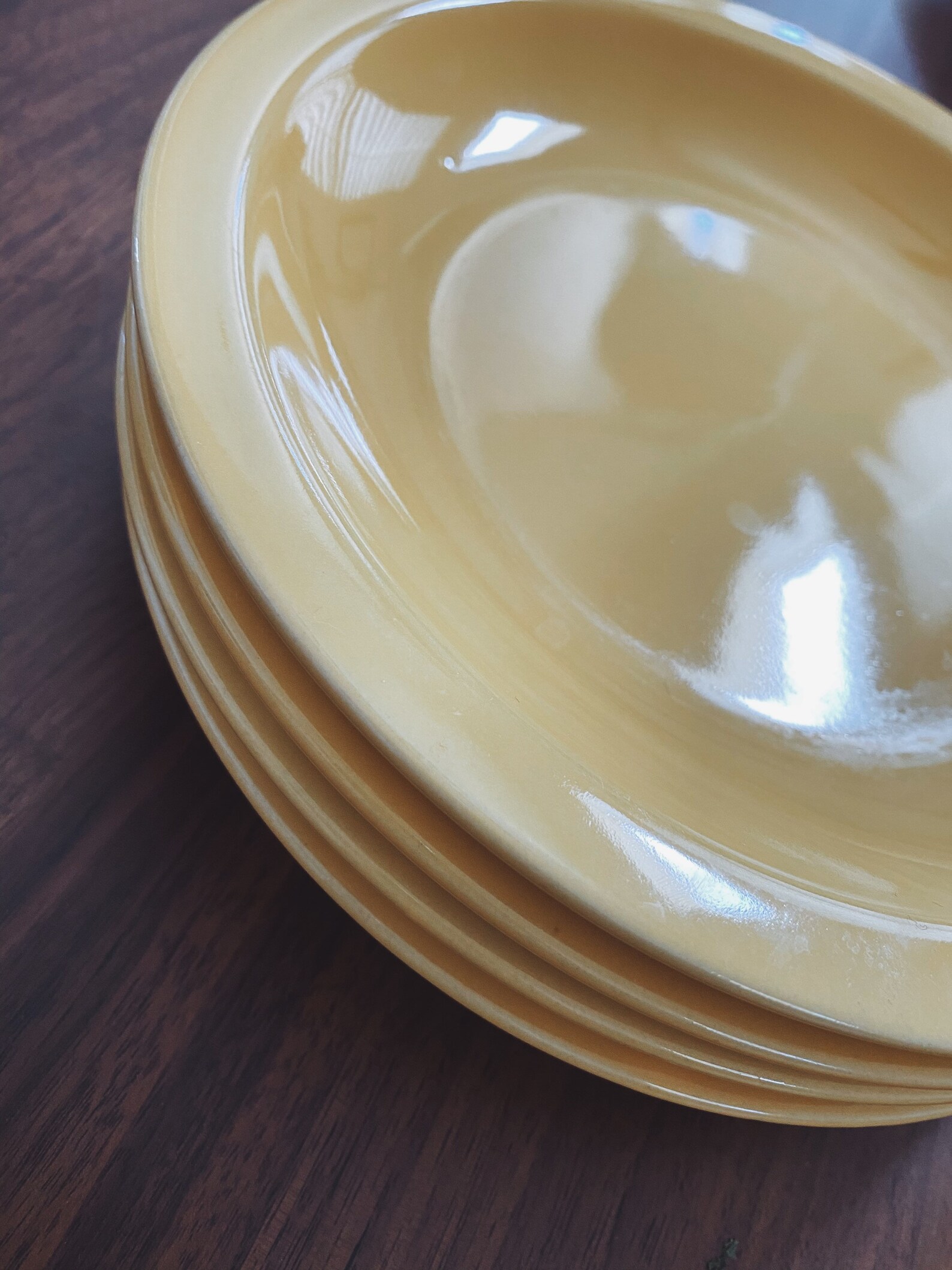 Set of 4 Vintage Yellow Stoneware Dessert Plates | Etsy