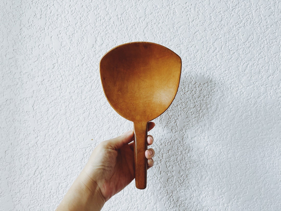 Vintage Wooden Paddle Serving Spoon or Spatula With Hooked Handle Hand ...